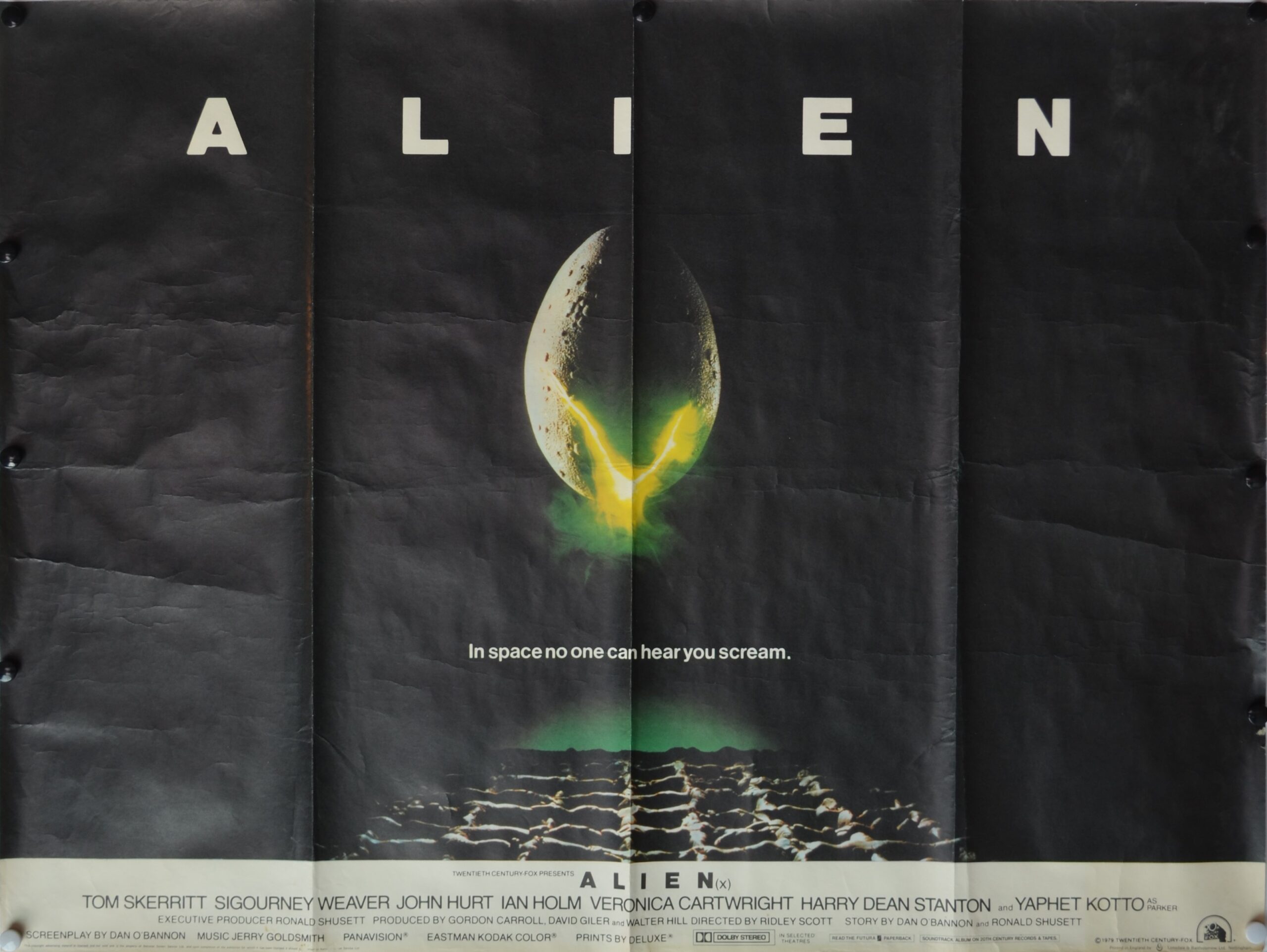 Alien Movie Poster Original Lot 146 ALIEN ORIGINAL UK QUAD FILM