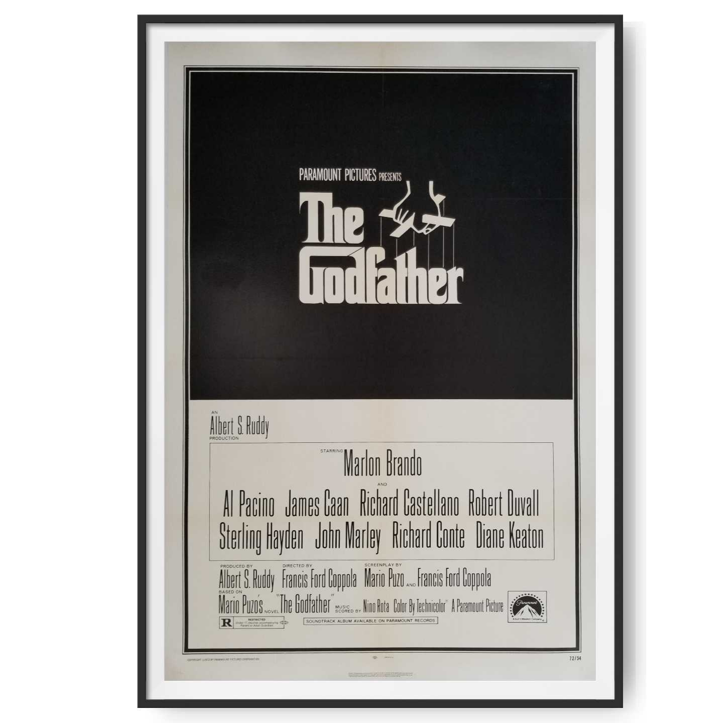 The Godfather (1972) US One Sheet Poster. - Cinema Poster Gallery
