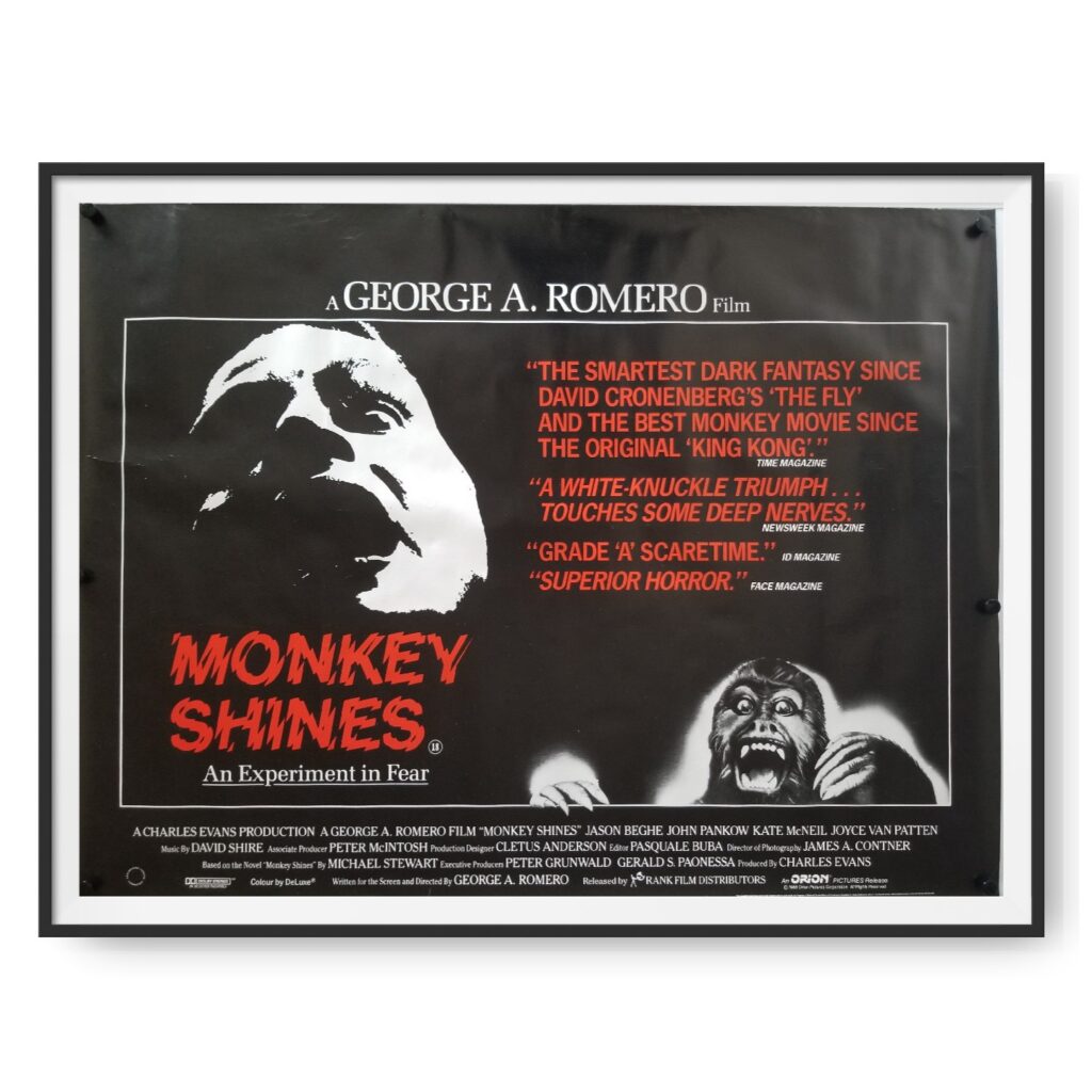 Monkey Shines (1988) Original UK Quad Poster - Cinema Poster Gallery