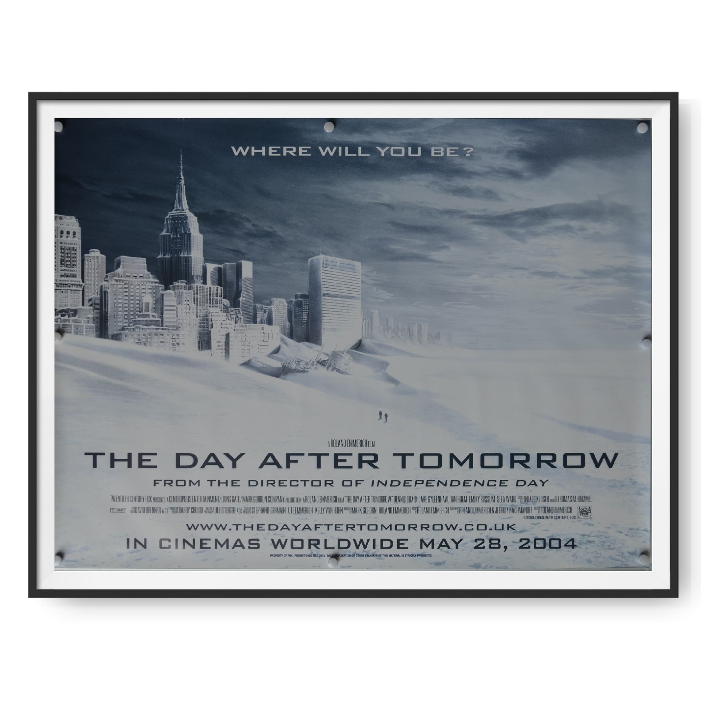 The Day after Tomorrow (2004) Original UK Quad Poster - Cinema Poster ...