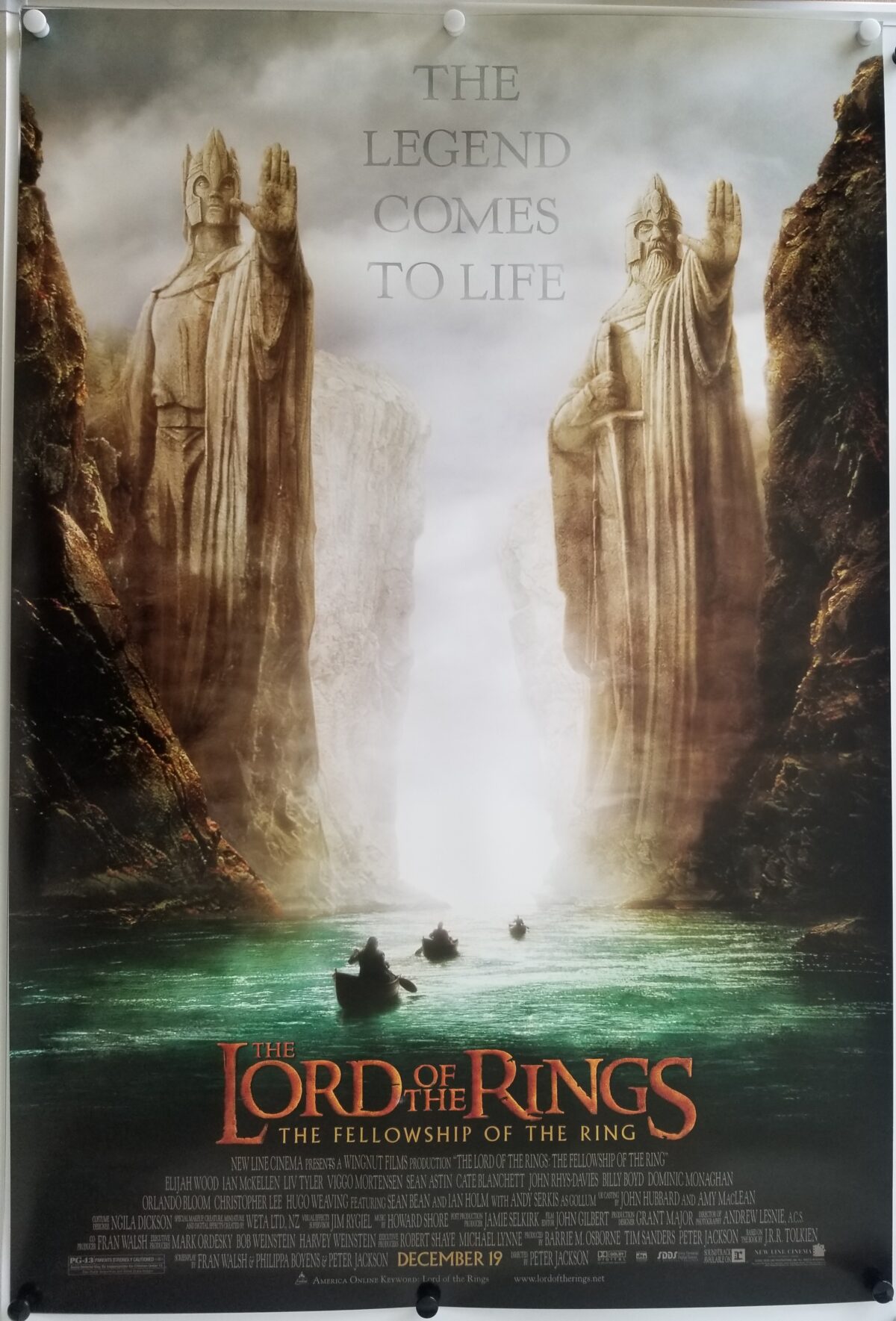 The Lord of the Rings Fellowship of the Ring (2001) Original US One Sheet Poster - Cinema Poster ...