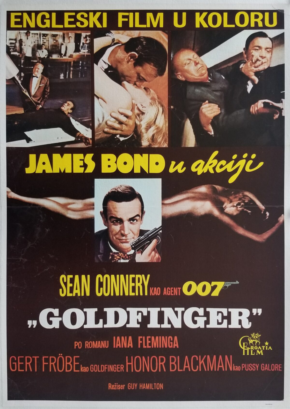 Goldfinger (1964) Yugoslavian One Sheet Poster 70s RR - Cinema Poster Gallery
