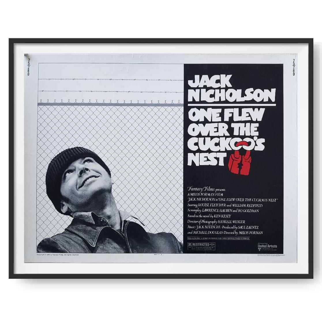 One Flew Over the Cuckoo's Nest (1975) Original Half Sheet Sheet Poster ...