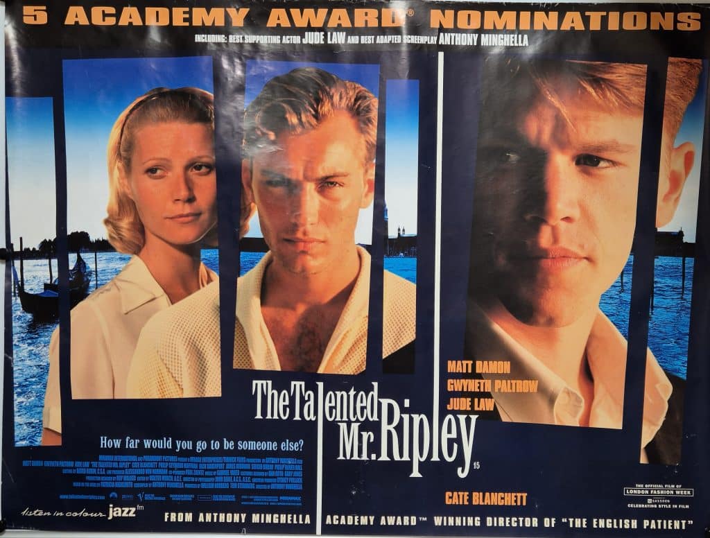 The Talented Mr Ripley (1999) Original UK Quad Poster - Cinema Poster Gallery
