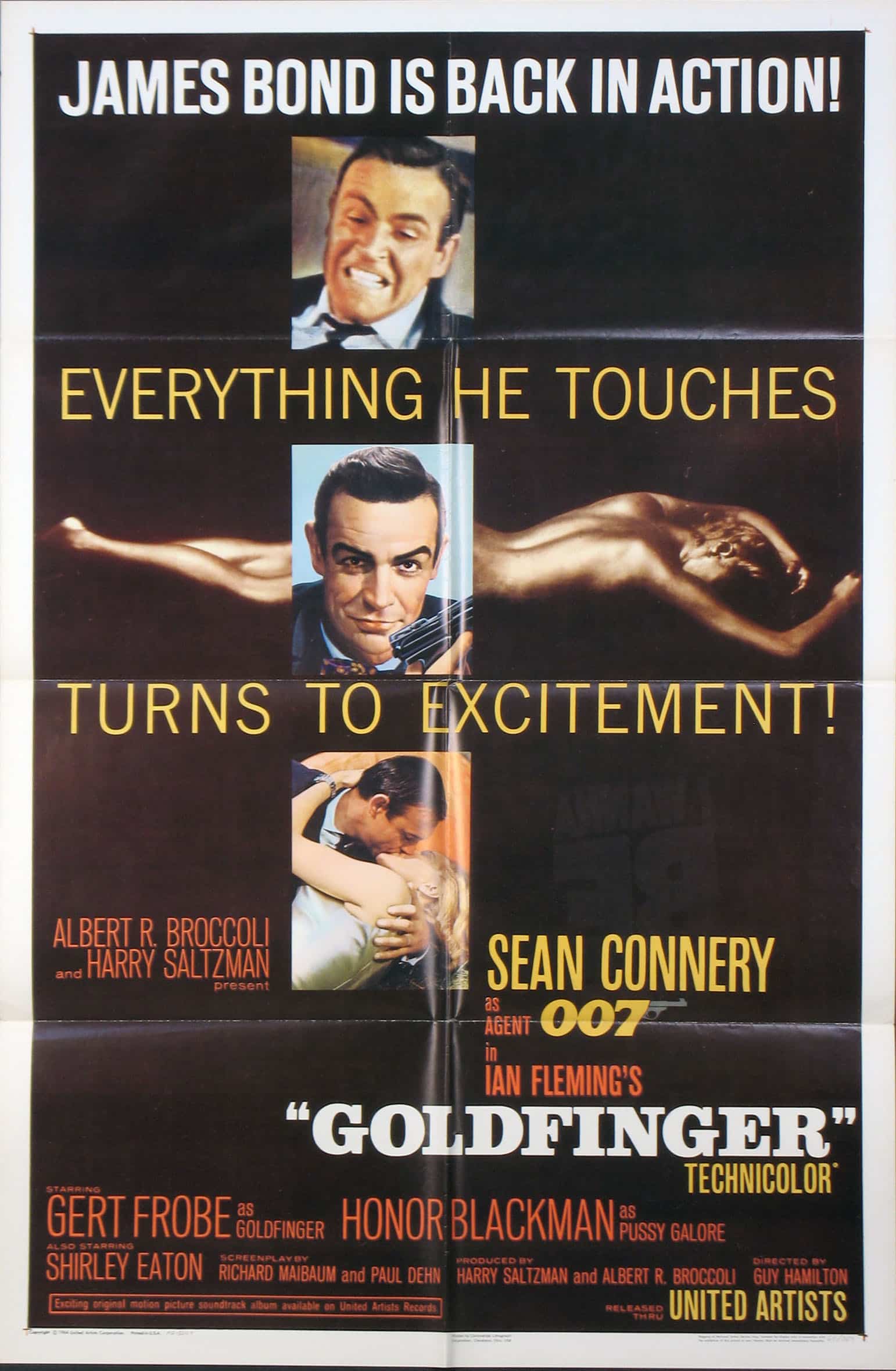 Goldfinger (1964) Original US One Sheet Poster - Cinema Poster Gallery