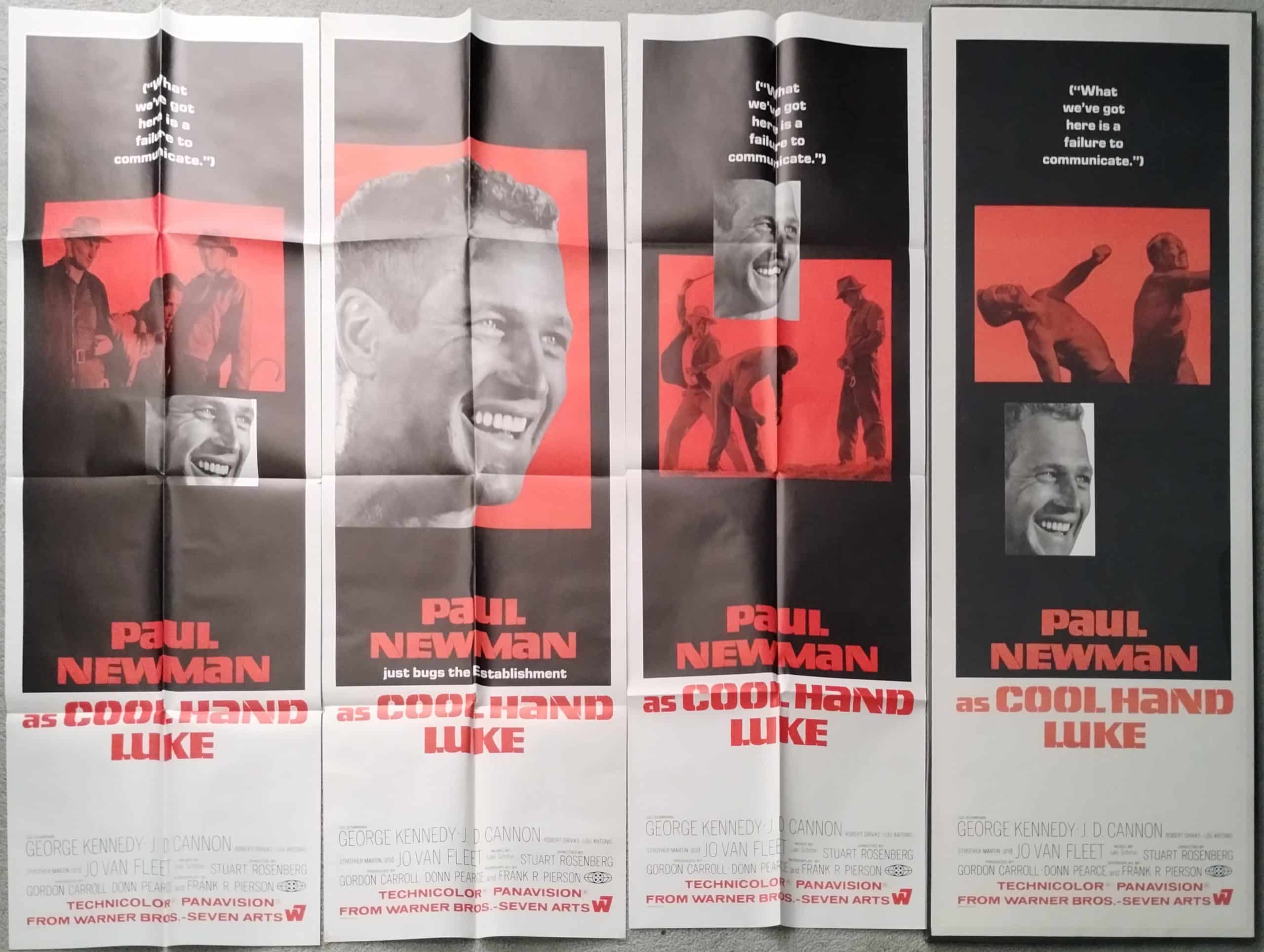 Cool Hand Luke (1967) 4 Original US Door Panel Posters - Cinema Poster ...